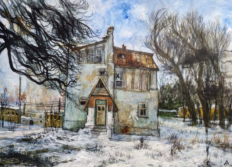 Abandoned Maternity Hospital Drawing by Natalia Andrushaewa | Saatchi Art