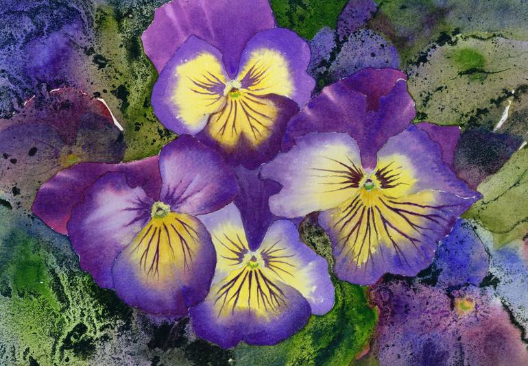 Pansy posy Painting by Jacki Stokes | Saatchi Art