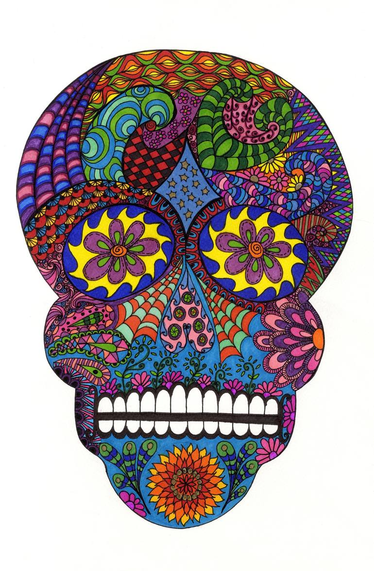 Calavera Series Drawing by Mich B | Saatchi Art