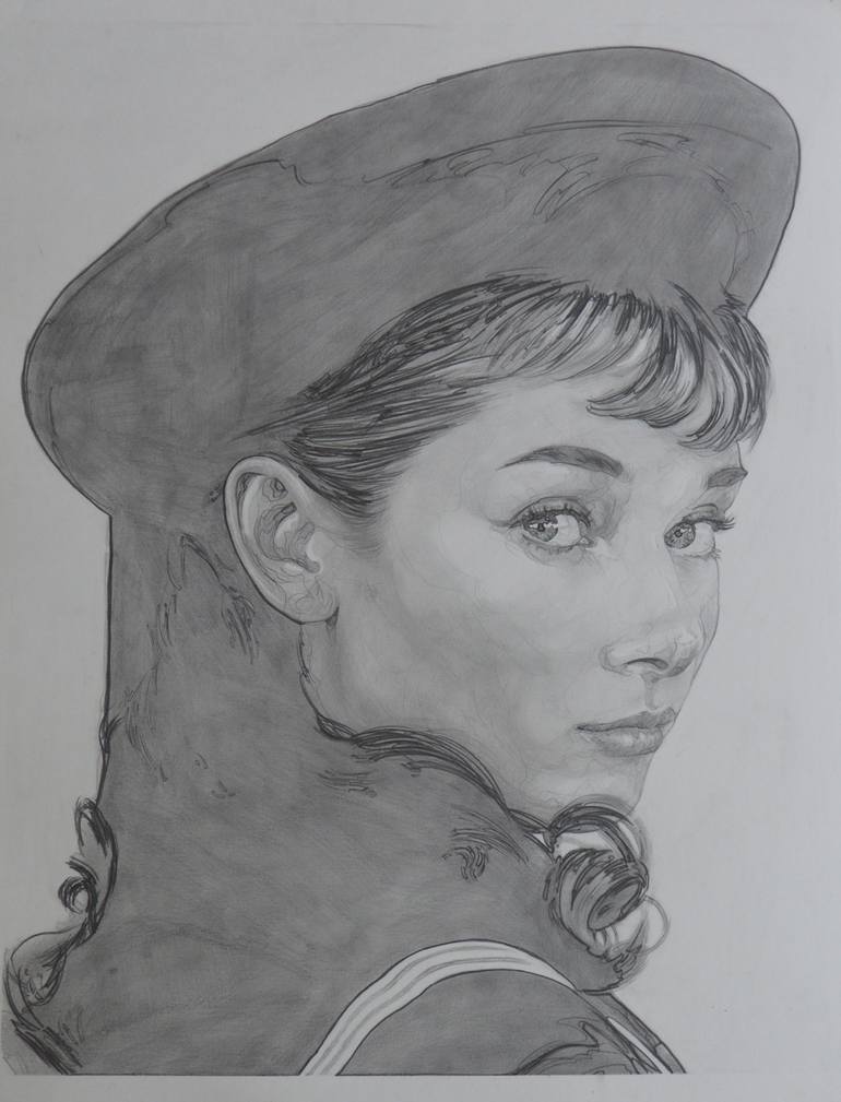 Audrey Hepburn Drawing by Landy Batista | Saatchi Art