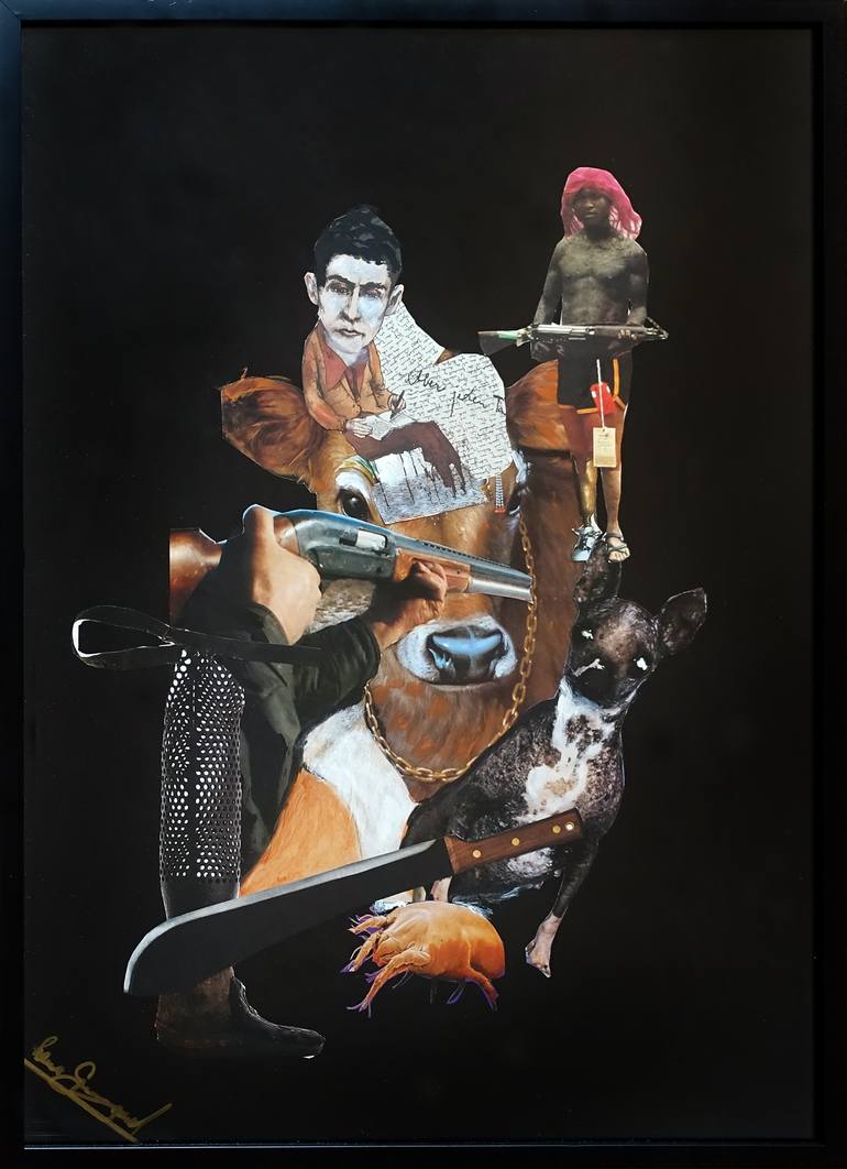 Man with weapon Collage by Lene Gravengaard | Saatchi Art