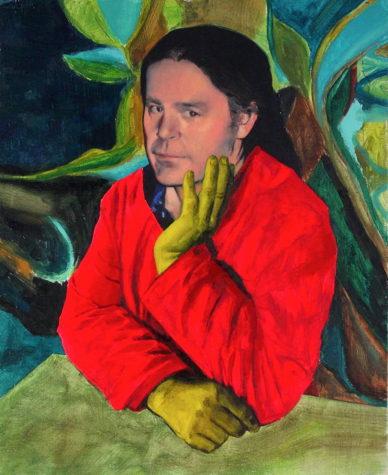 Kieran (with Yellow Hands) Painting by Michael Slusakowicz | Saatchi Art