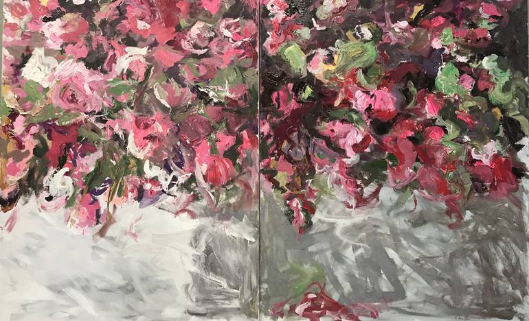 Cascading Roses Painting by Beth Clary Schwier | Saatchi Art
