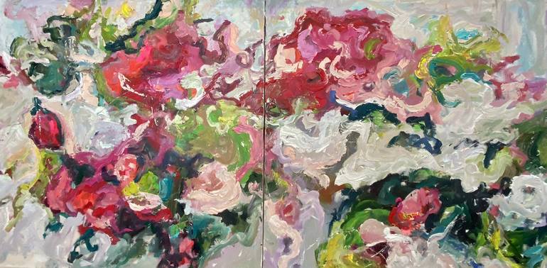 “Frolicking Flowers” Painting by Beth Clary Schwier | Saatchi Art