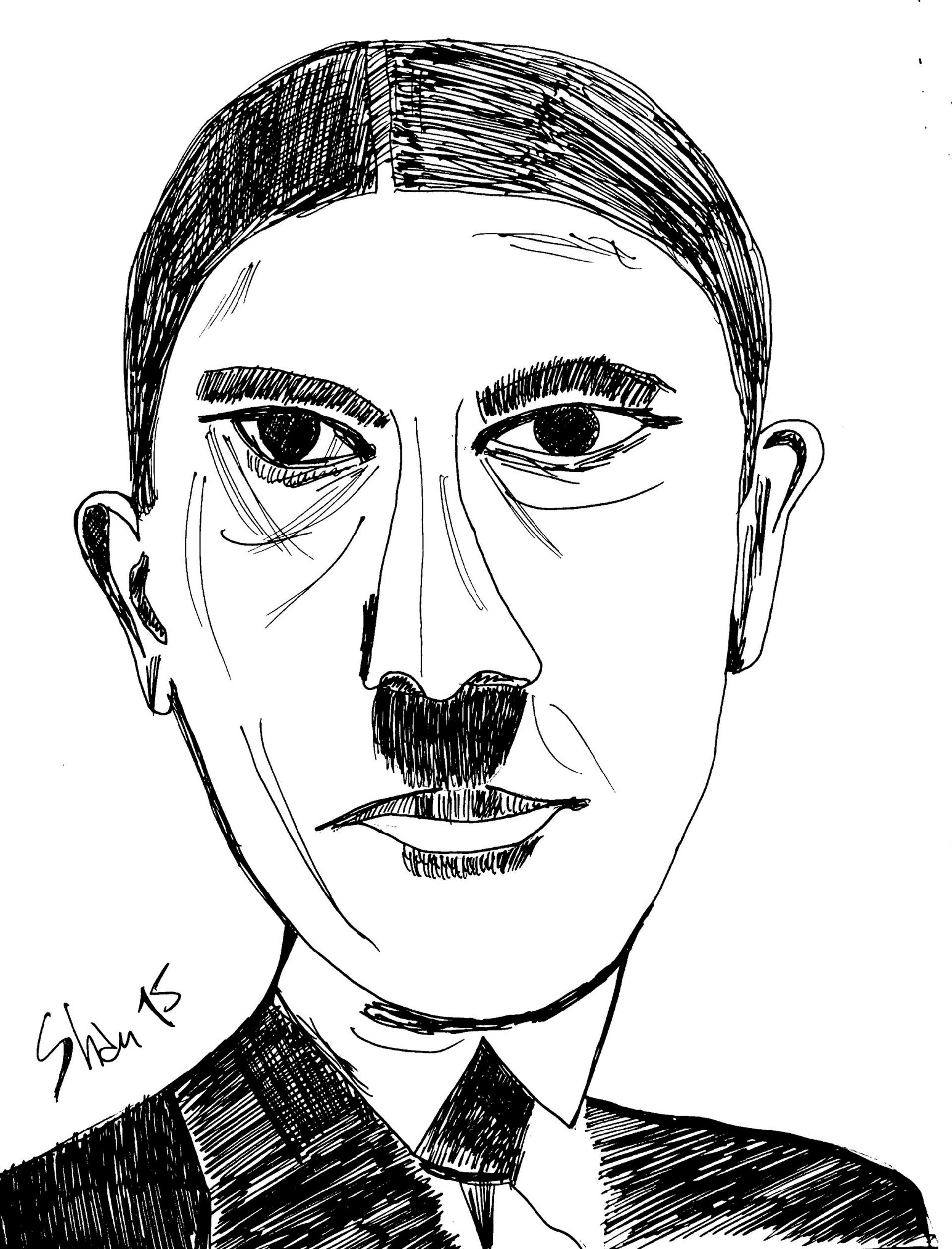 Adolf Hitler Mustache Drawing