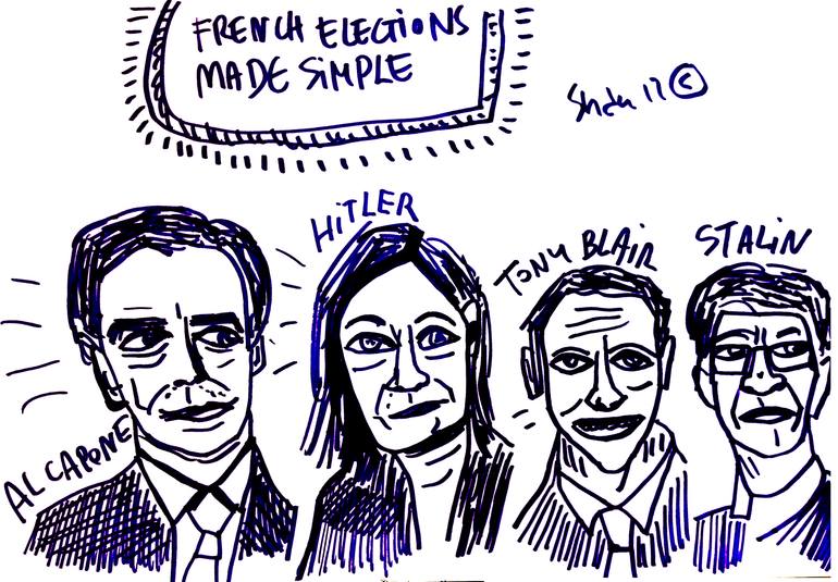 French Elections Made Simple Drawing by Shan Shantiq | Saatchi Art