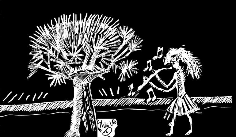 Flauta Drawing by Shan Shantiq | Saatchi Art
