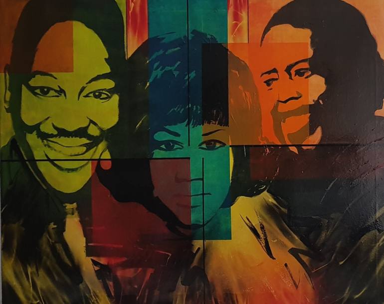 Luther Vandross, Aretha Franklin, Barry White Painting by Gabriel Panev ...