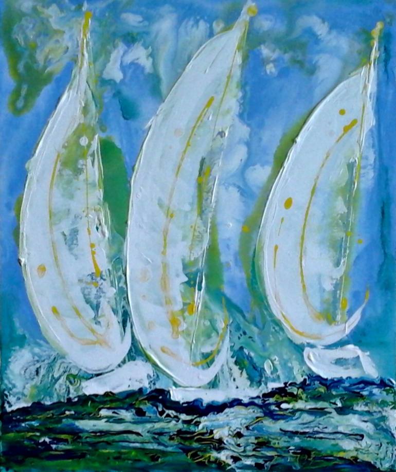 Race to the Finish Painting by Tracey Dawes | Saatchi Art