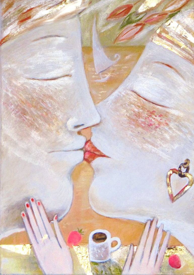 Summer Kiss Painting by Daniela Hadjieva | Saatchi Art