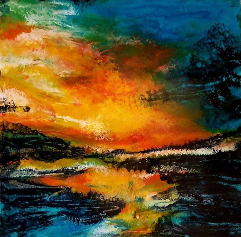 Sunset Painting by Anjalee s Goel | Saatchi Art