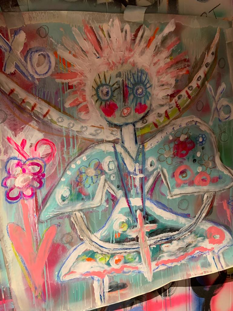Funky angel Painting by Bobbi Pickens | Saatchi Art