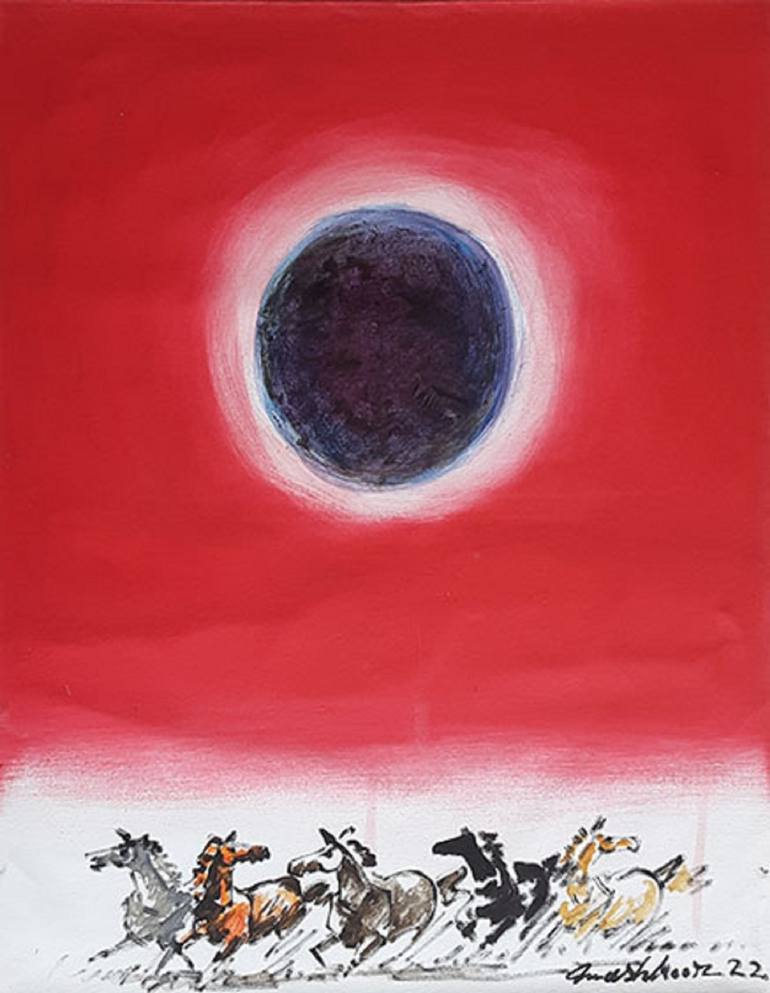 Horses Beauty Sunne Rising Abstract Art by Mashkoor Raza Painting by ...
