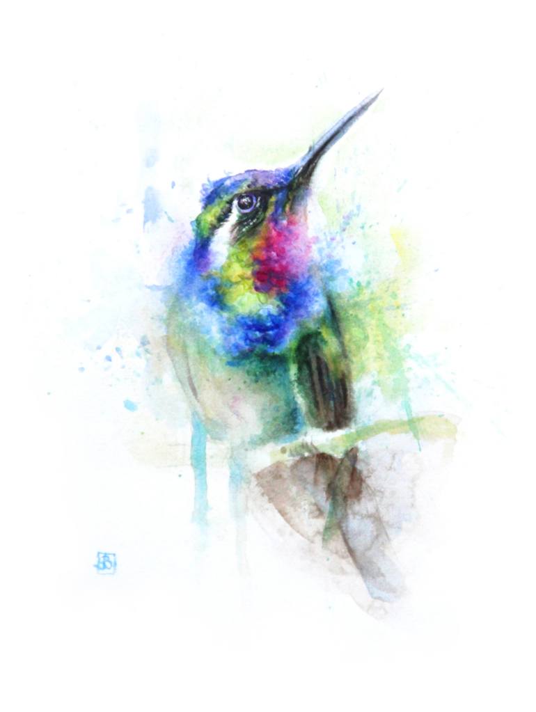 Hummingbird Painting by Boba J | Saatchi Art