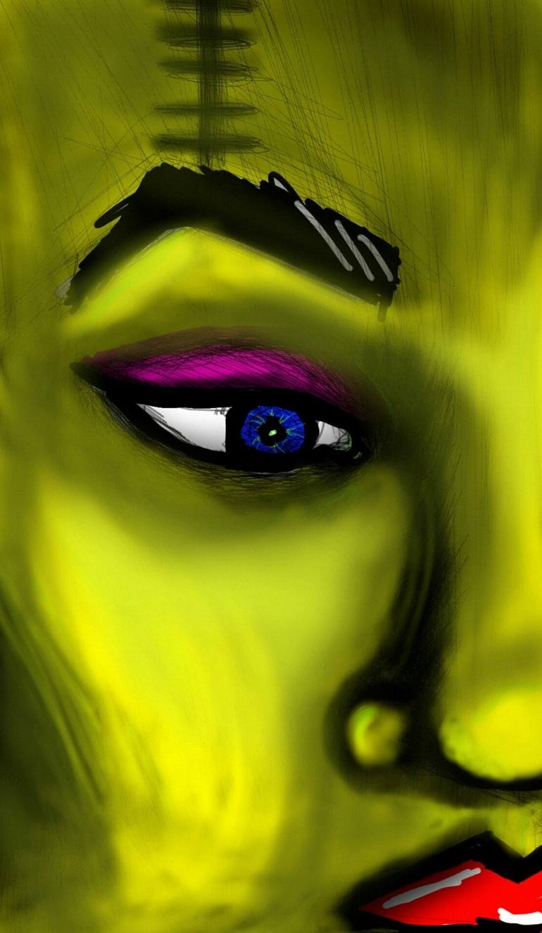 Blue Eyed Monster Drawing by L K | Saatchi Art