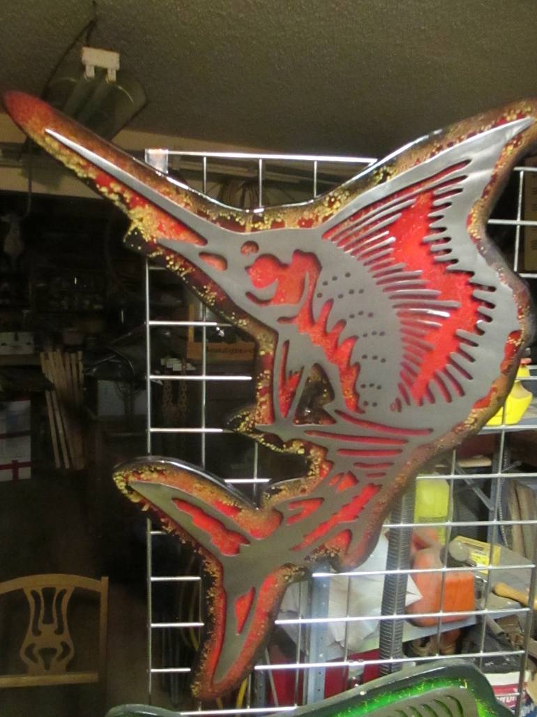 The Red Marlin Sculpture by TRAVIS BODLE | Saatchi Art