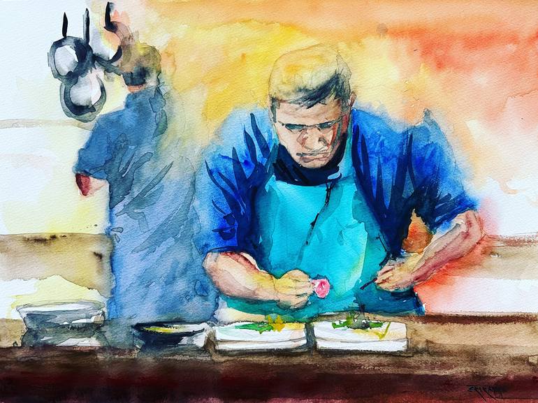 Chef-tian Painting by Sriram Kuppuswamy | Saatchi Art