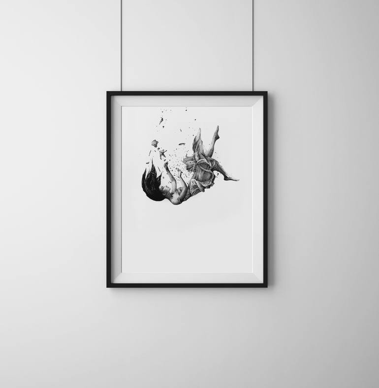 Free Fall Drawing by Rostislaw Tsarenko | Saatchi Art