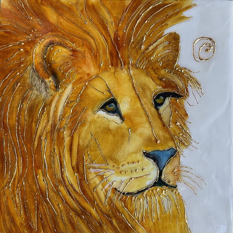 Leopold, the Gentle Lion Painting by Christiane Kingsley | Saatchi Art