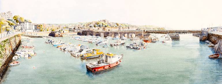 Folkestone harbour Painting by Andy Butler | Saatchi Art