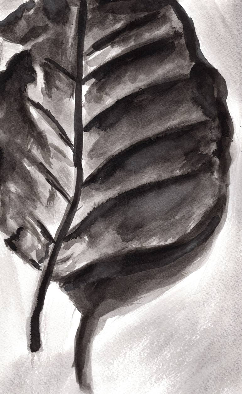 Ink Leaf Painting by Krysta Logan | Saatchi Art