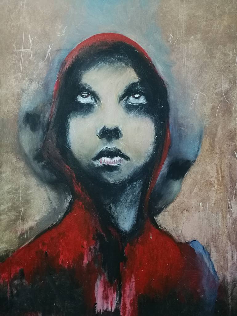 Little Miss Red Riding Hood Painting by NISUS L'art | Saatchi Art