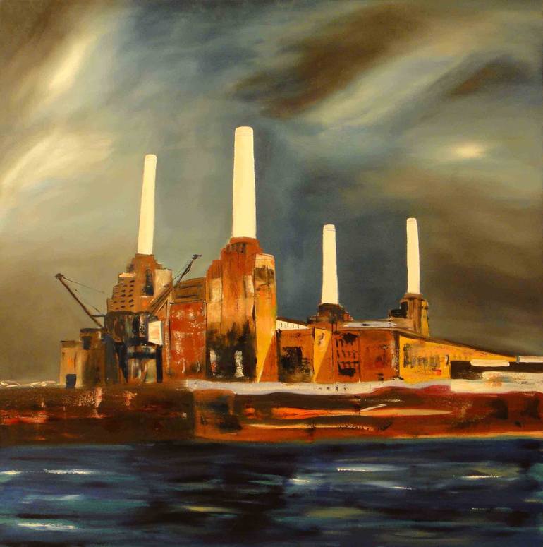 Battersea Power Station Painting by Simon Eccles | Saatchi Art