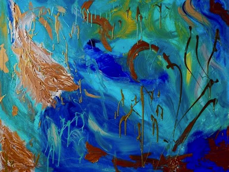 Fantasia in Blue Painting by Eric Mondello | Saatchi Art