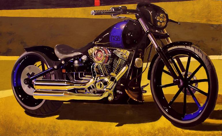 Harley-Davidson Painting by Slava Kaz | Saatchi Art