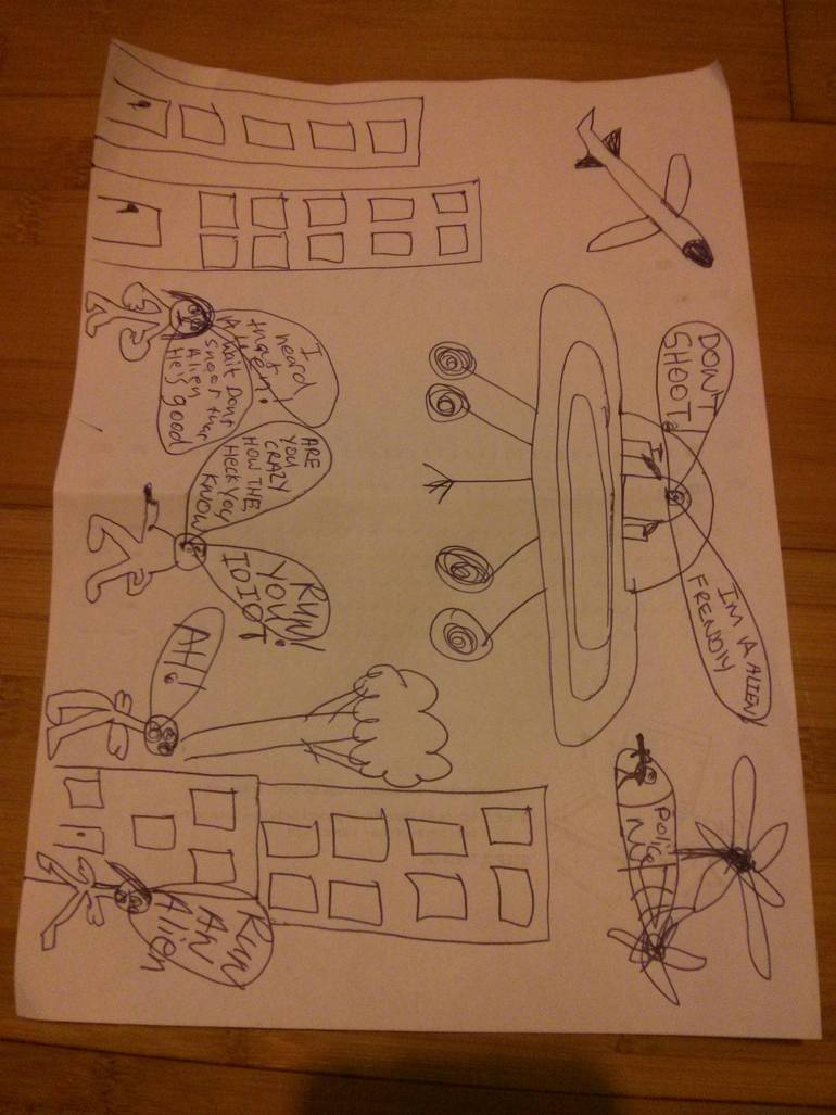 Alien Coming to Earth Drawing by Ali Fazal | Saatchi Art