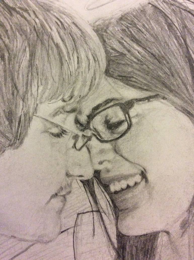 Nerds (Me and Payton) Drawing by Rose Larimer | Saatchi Art