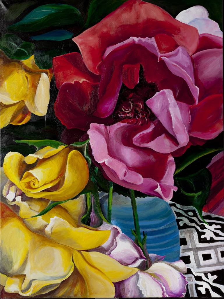 Alpha Goddess with Blue Vase Painting by Shani Alexander | Saatchi Art