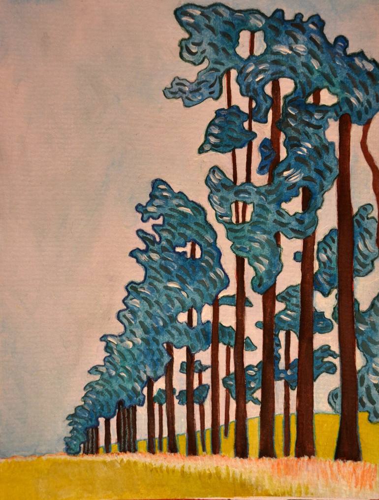 Wales Avenue of trees Painting by Helen Ansell | Saatchi Art