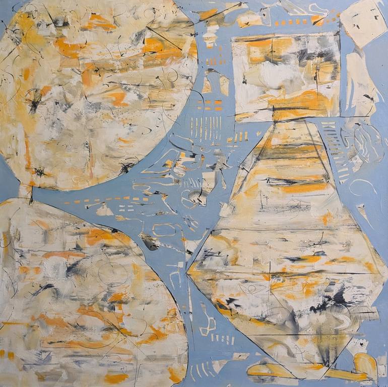 Periwinkle Sunflower Painting by Margaret Archambault | Saatchi Art