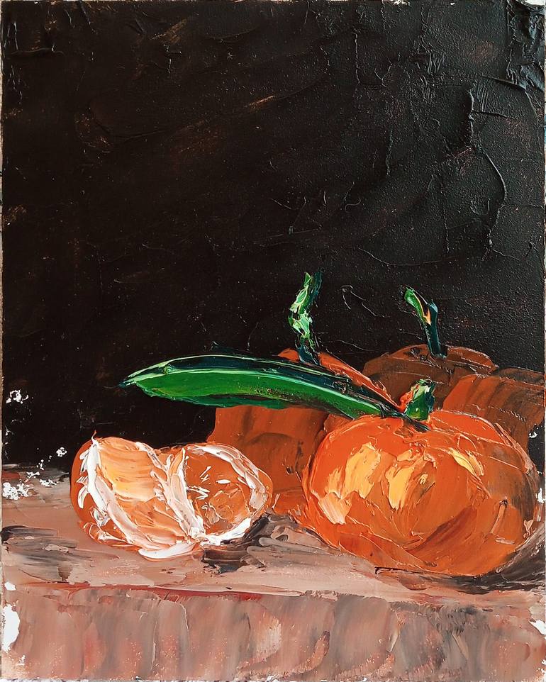 Tangerines still life Painting by Dmitriy Fedorov | Saatchi Art Tangerines still life Painting by Dmitriy Fedorov | Saatchi Art