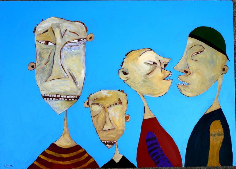 Street Talk Painting by David Lister | Saatchi Art