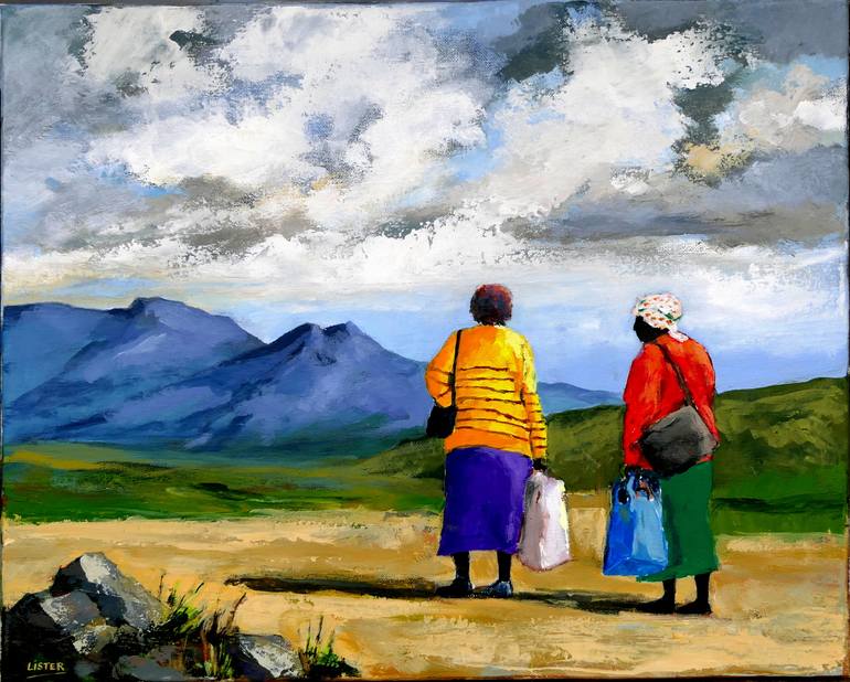 The Conversation Painting by David Lister | Saatchi Art