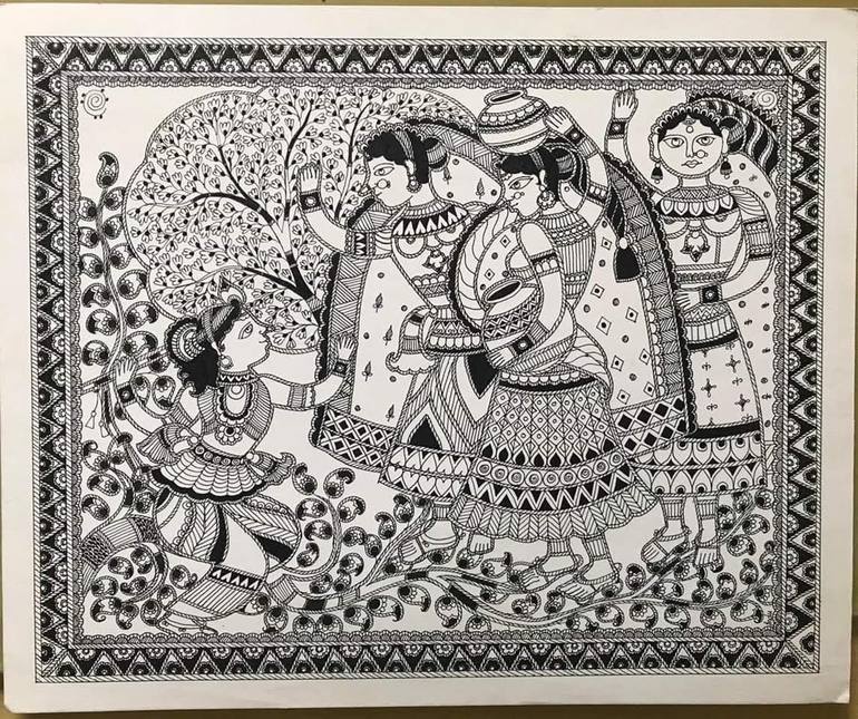 Krishna gopi Painting by INDU Chandra | Saatchi Art