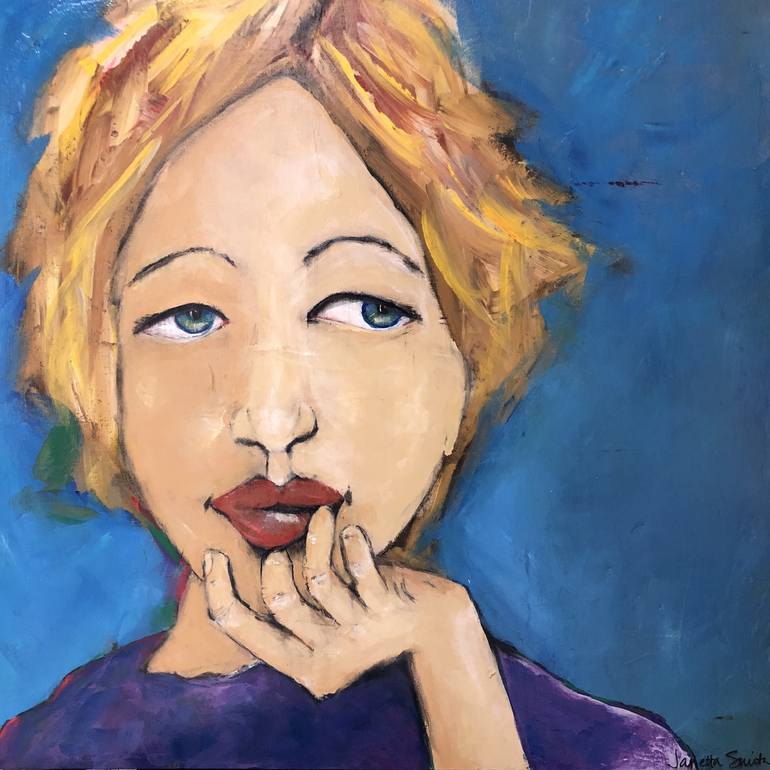 Binge Watching Painting by Janetta Smith | Saatchi Art