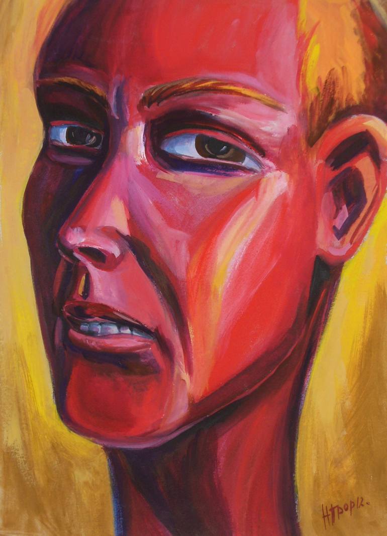 Red FAce. Discontent Painting by Nadia Pror | Saatchi Art