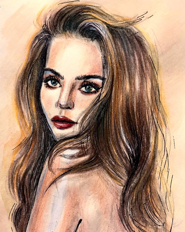 Girl Drawing by Jennet Redjepova | Saatchi Art