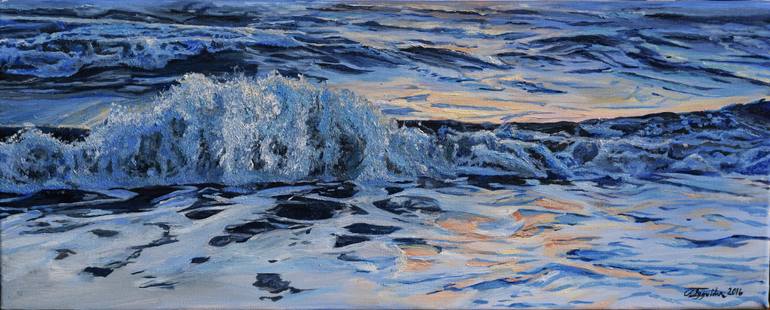 Roaring surf Painting by Charlotte Iggulden | Saatchi Art