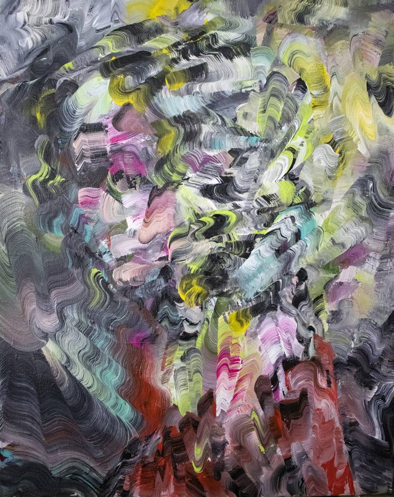 Red in the Shadow Painting by Heidy Perdomo | Saatchi Art