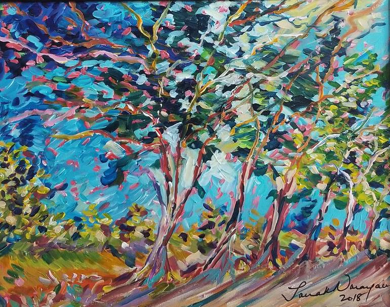 Swaying in the Breeze Painting by Janak Narayan | Saatchi Art