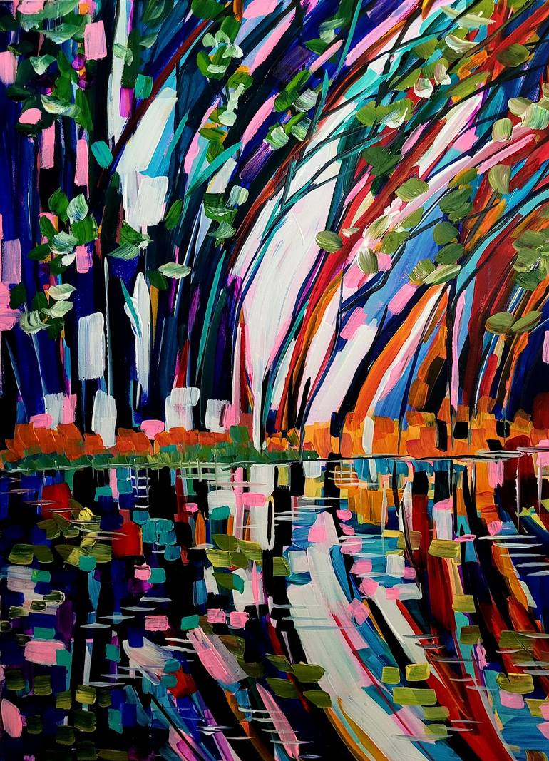 Lake Living Painting by Janak Narayan | Saatchi Art