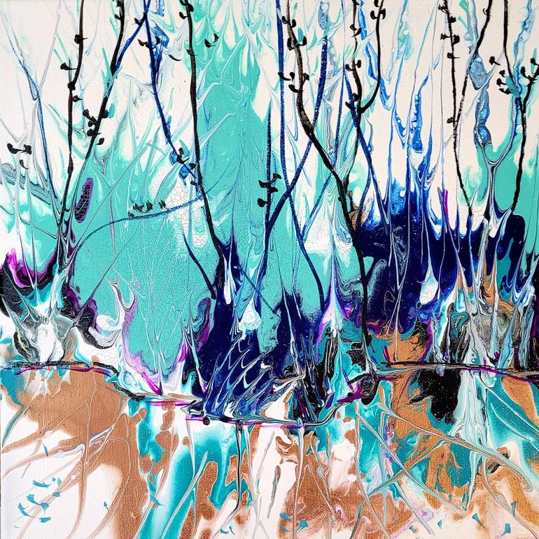 Teal Forest Painting by Janak Narayan | Saatchi Art