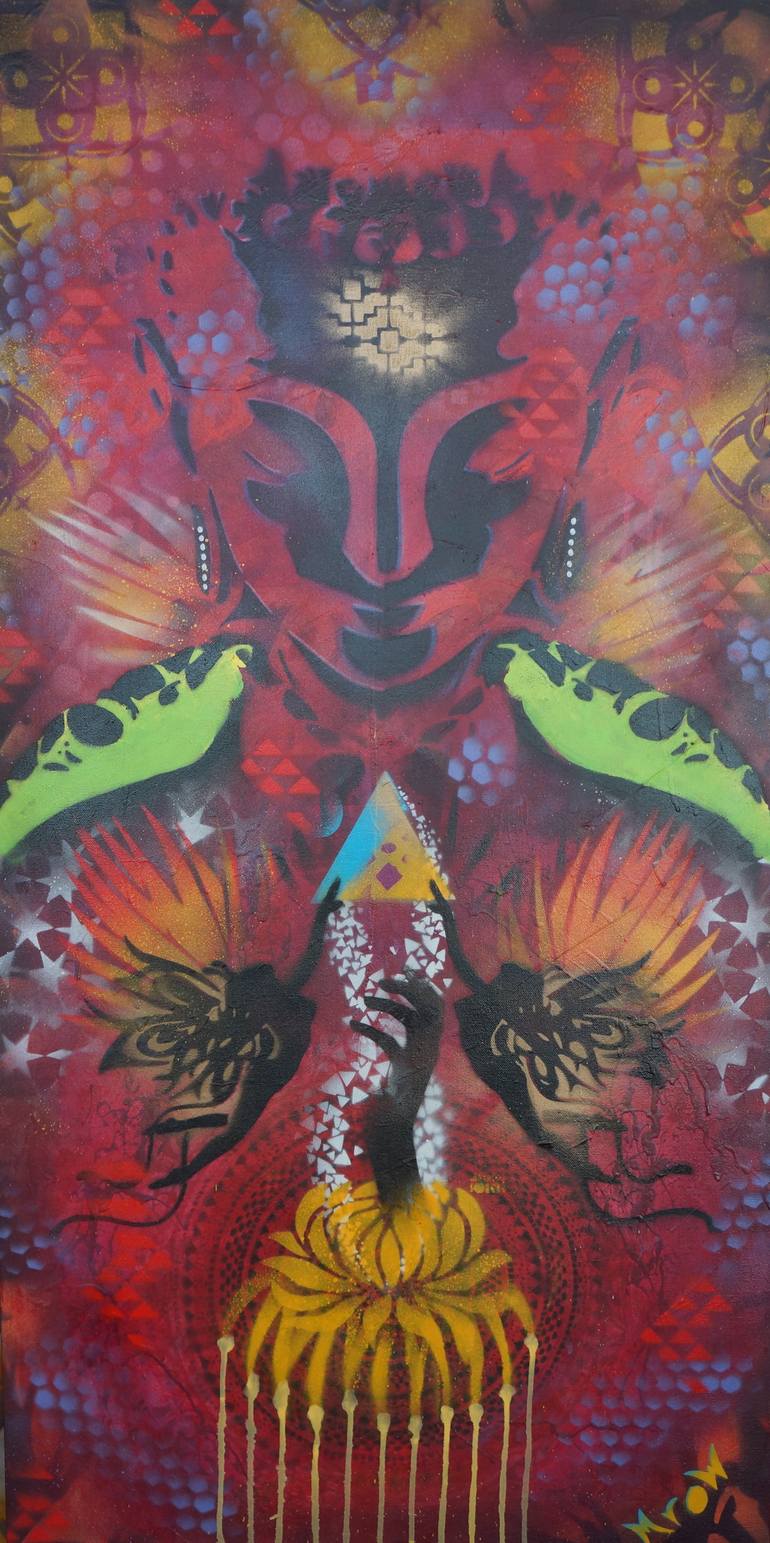 Buddha Tribe - Nacho Ordinary Dorito Painting by Mookie Moonboots ...