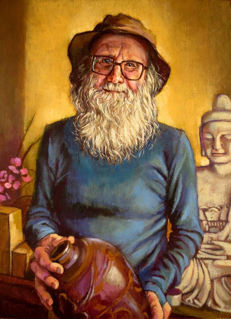 The potter..Col Levy Painting by Annemarie Holloway | Saatchi Art