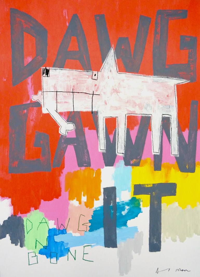 Dawg Gawn It Painting by Andy Shaw | Saatchi Art