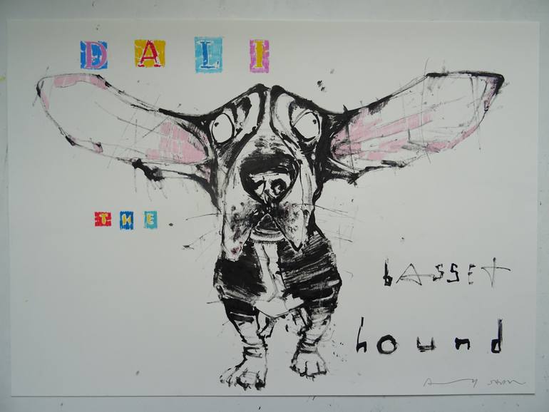 Salvador Dali the Basset Hound Dog Drawing by Andy Shaw | Saatchi Art